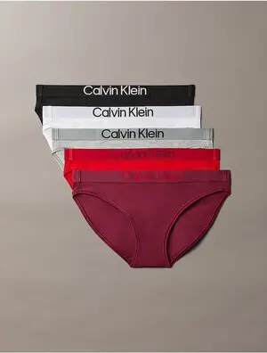 Calvin Klein Cotton Stretch Bikini 5-pack - Established Red Multi