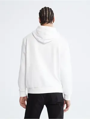 Calvin Klein Monogram Fleece Hoodie - Brilliant White