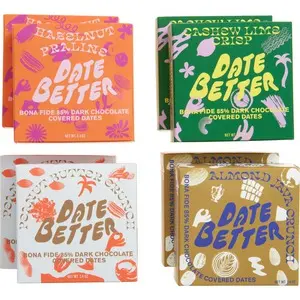 DATE BETTER Dark Chocolate Covered Dates Variety 8-pack - Variety Pack