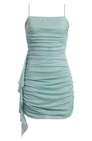 JUMP APPAREL Glitter Ruched Minidress - Sage