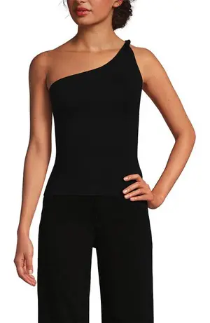 LANDS' END One Shoulder Top - Black