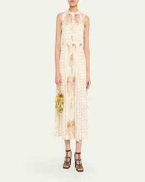 Ulla Johnson Adria Mini Pleated Wave Metallic Snake-print Crossbody Bag - Gilt