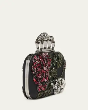 Alexander McQueen Beaded Floral Knuckle Duster Clutch