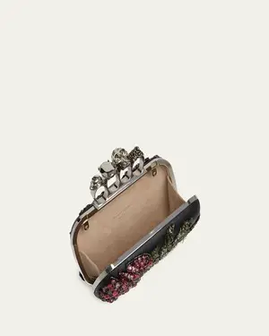 Alexander McQueen Beaded Floral Knuckle Duster Clutch