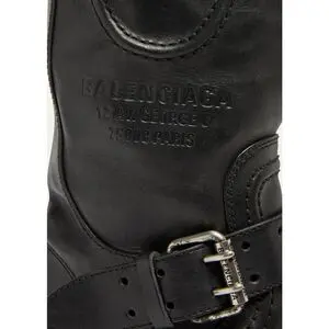 Balenciaga Venom Leather Biker Boots - Black