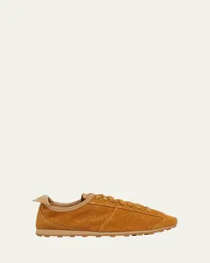 Jacquemus Les Tennis Embossed Suede Sneakers - Camel