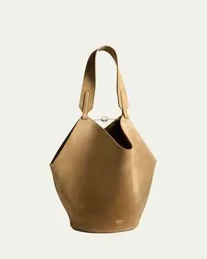 Khaite Lotus Small Suede Tote Bag - Mud