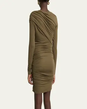 Isabel Marant Étoile Denise Long-sleeve Draped Mini Dress