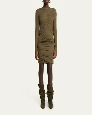 Isabel Marant Étoile Denise Long-sleeve Draped Mini Dress