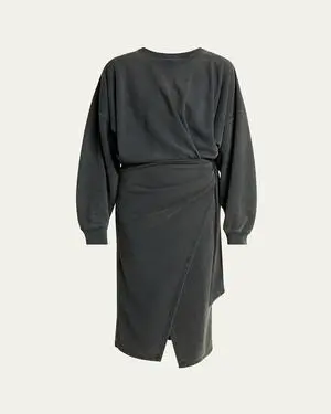Isabel Marant Étoile Sandrina Draped Sweatshirt Dress