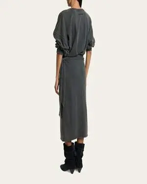 Isabel Marant Étoile Sandrina Draped Sweatshirt Dress