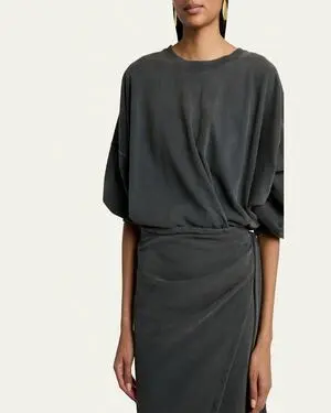 Isabel Marant Étoile Sandrina Draped Sweatshirt Dress