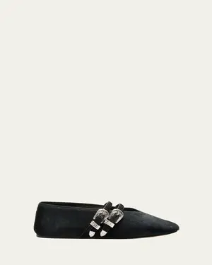 Le Monde Beryl Claudia Calf Hair Ballerina Flats - Black