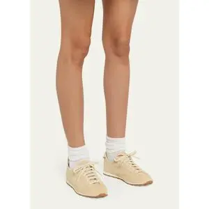 Jacquemus Les Tennis Croc-embossed Suede Sneakers - Ivory