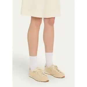Jacquemus Les Tennis Croc-embossed Suede Sneakers - Ivory