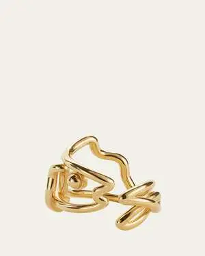 Bottega Veneta Open Fish Ring - Yellow