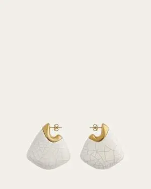 Bottega Veneta Fin Ceramic Earrings - Chalk