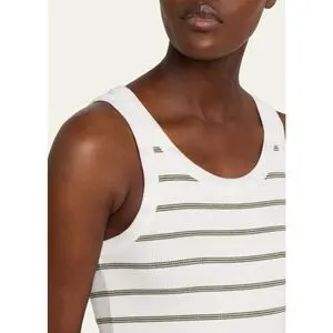 Vince Stripe Scoop-neck Tank Top - Herb Combo