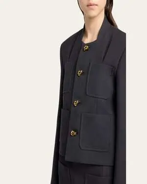 Bottega Veneta Knot-button Light Structured Cotton Jacket