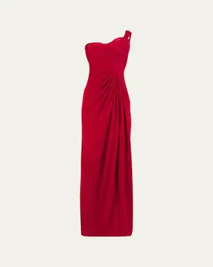 GAURAV GUPTA Erytheia Sculpted One-shoulder Gown - Red