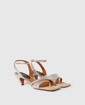 Stella McCartney Stella Spur Crystal Kitten Heels - Desert