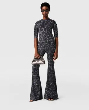 Stella McCartney Leopard-print Short-sleeve T-shirt - Ash Grey