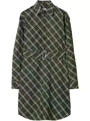 Burberry Check Shirt Dress - Green