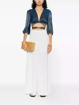 MOUTAKI Satin Blouse - Blue