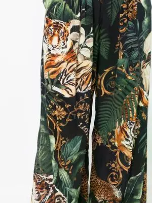 Camilla Mix-print Wide-leg Silk Trousers