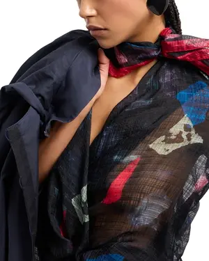 Emporio Armani Printed Silk-blend Top