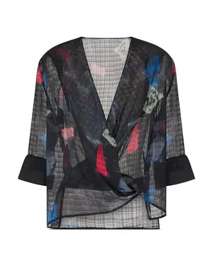 Emporio Armani Printed Silk-blend Top