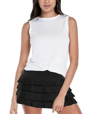Lucky In Love Twist Front Tank - White
