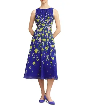 HOBBS LONDON Carly Midi Dress - Blue Multi