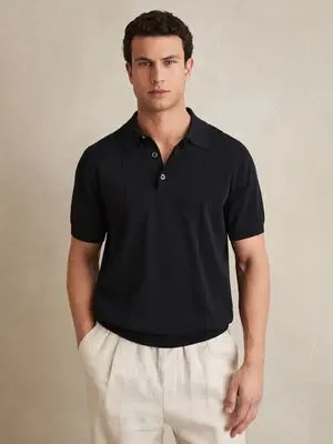 REISS Asher Polo Shirt - Navy