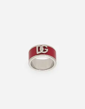Dolce & Gabbana Enameled Dg Logo Ring - Fuchsia