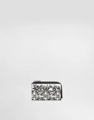 Dolce & Gabbana Majolica-print Calfskin Card Holder - Multicolor