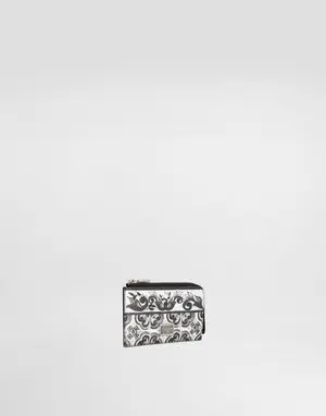 Dolce & Gabbana Majolica-print Calfskin Card Holder
