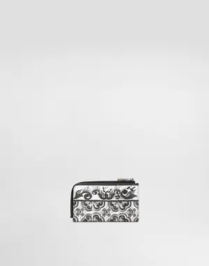 Dolce & Gabbana Majolica-print Calfskin Card Holder