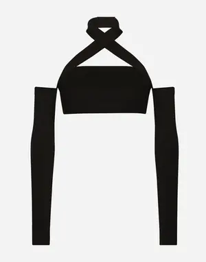 Dolce & Gabbana Viscose Top With Sleeve Detail - Black