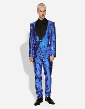 Dolce & Gabbana Sequined Single-breasted Sicilia-fit Tuxedo Suit - Multicolor