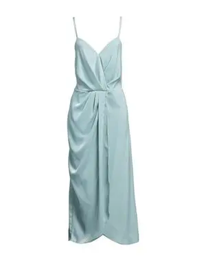 SISTE'S Maxi Satin Asymmetric Dress - Blue