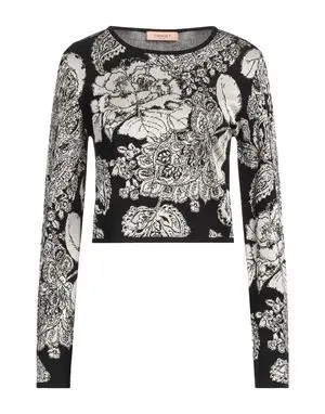 TWINSET Jacquard-knit Cropped Sweater