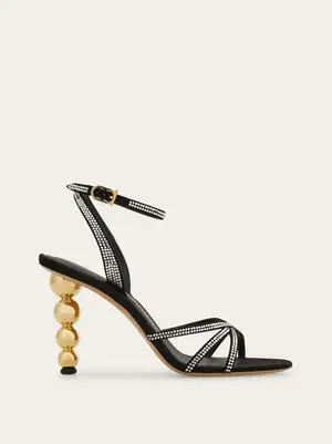 FERRAGAMO Spherical Heel Sandal - Black