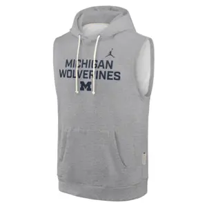 JORDAN Michigan Sideline Dri-fit College Sleeveless Pullover Hoodie