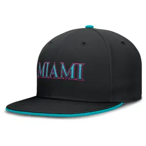 Nike Miami Marlins City Connect True Dri-fit Mlb Fitted Cap - Black