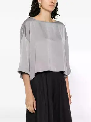 MOUTAKI Satin T-shirt - Grey