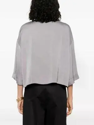 MOUTAKI Satin T-shirt - Grey