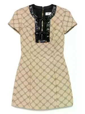 Elisabetta Franchi Monogram Jacquard Mini Dress