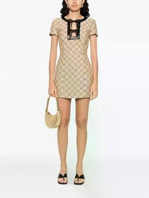 Elisabetta Franchi Monogram Jacquard Mini Dress