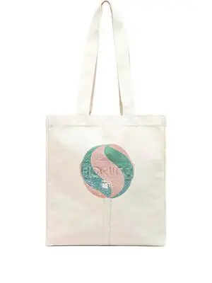 Fiorucci Lollipop Print Canvas Tote Bag